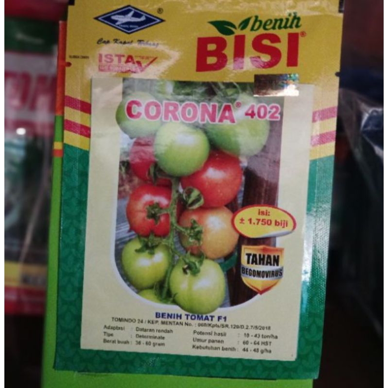 Jual benih tomat Corona 402 Hibrida F1 isi 5 gr original 100% | Shopee ...
