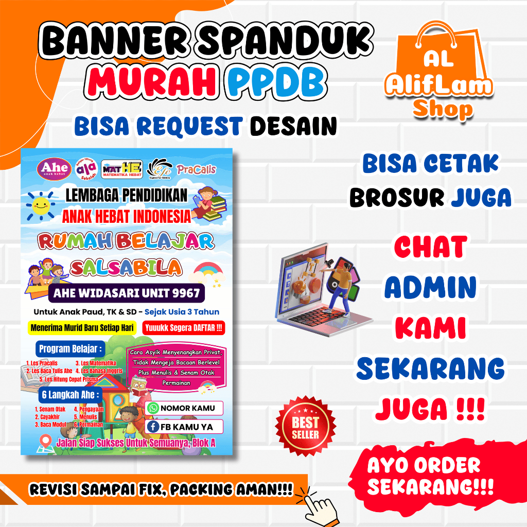 Jual CETAK BANNER SPANDUK PPDB PAUD/BIMBEL | VERSI AS_98 | BISA REQUEST ...