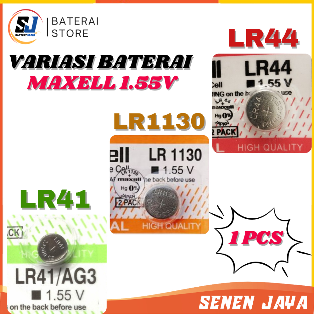 Jual PROMO!! Baterai Kalkulator Maxell Casio Citizern Kancing LR44 LR41 LR1130 Original Maxel ...