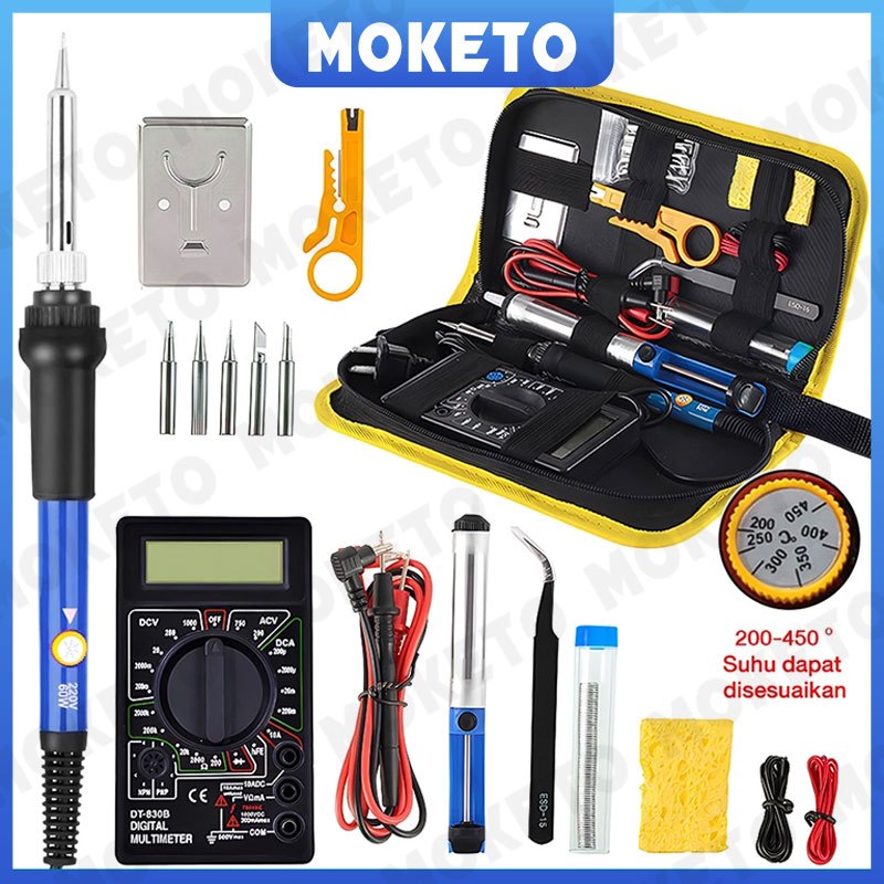 Jual Solder 60 Watt Original Set Solder Listrik Lengkap dengan Multimeter Iron Tool Kit 220V 60W ...