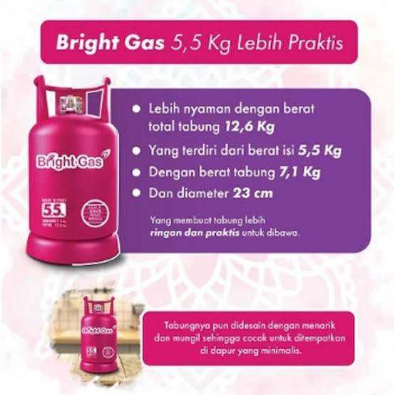Jual [ Pengiriman Instan ] Tabung Bright Gas Pink 5,5 Kg Kosong dan Isi ...