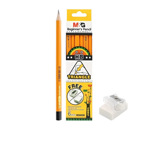 Jual M&G Pencil HB Jumbo Triangle AWPQ4901-6S With Sharpener And Eraser ...