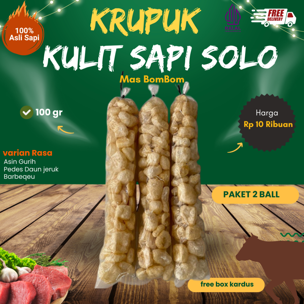 Jual Paket 2 ball Krupuk Rambak Kulit Sapi dorokdok termurah Cap Mas ...