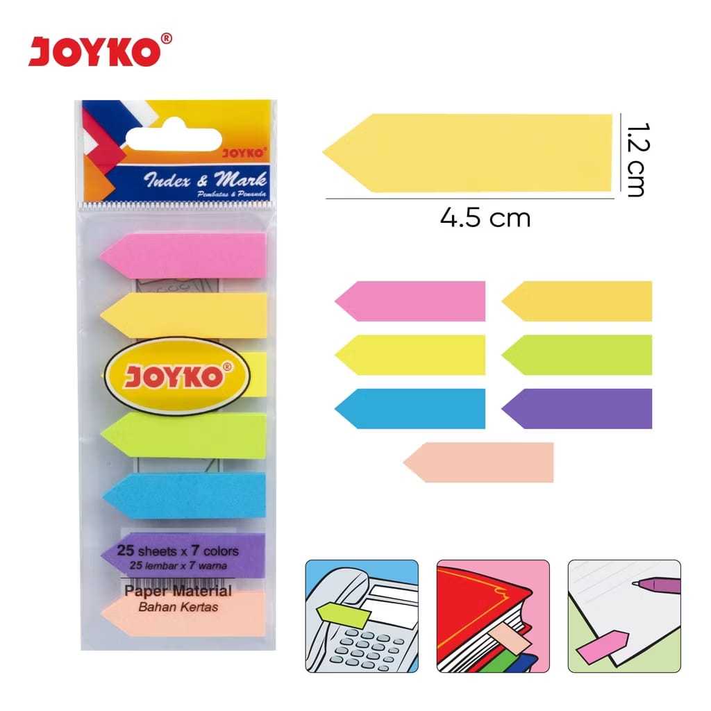 Jual Sticky Note/Label Panah Warna Warni index mark/pembatas joyko Im ...