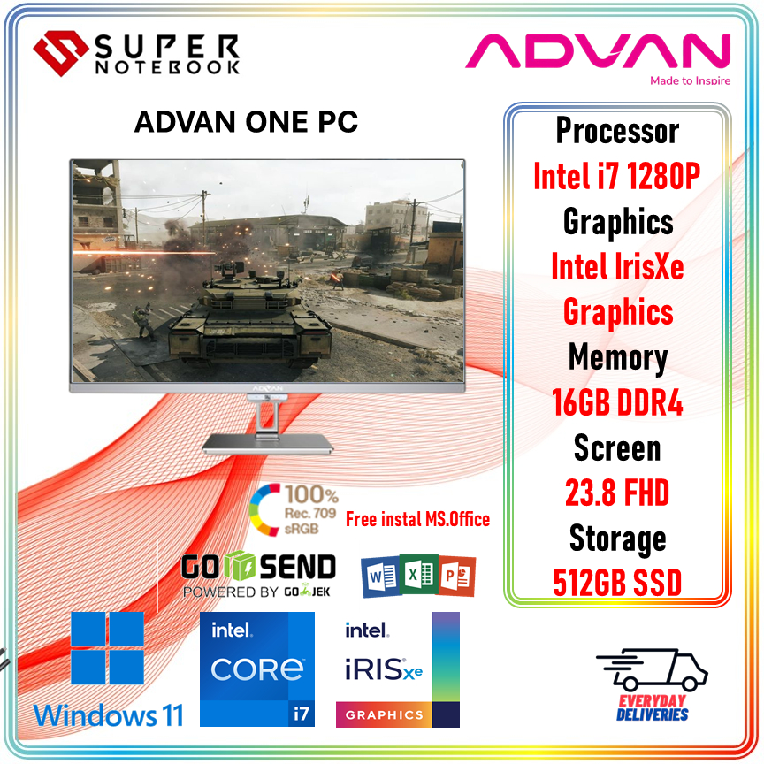 Jual Advan All in One PC One PC i7 1280P 16GB - 512GB SSD 23.8 Full HD ...