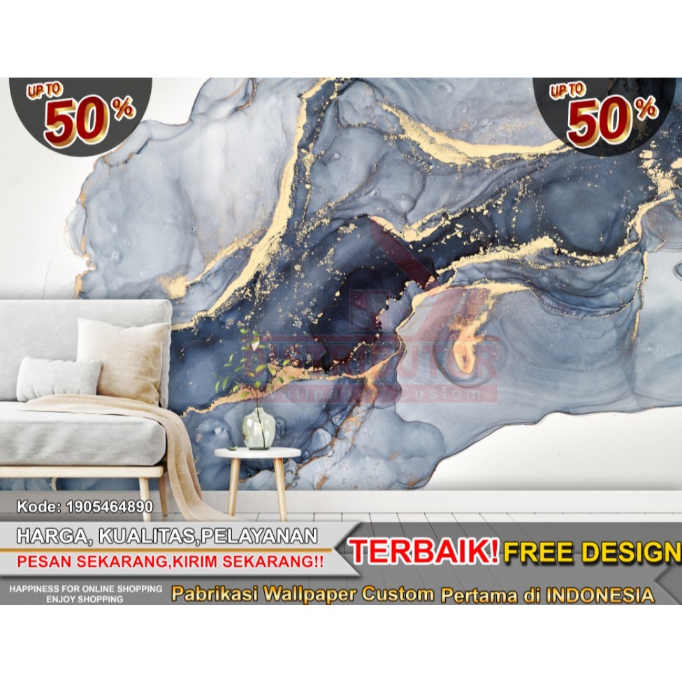 Jual Wallpaper Dinding Custom 3D Tema Marble | Marmer | Wallpaper Kamar ...