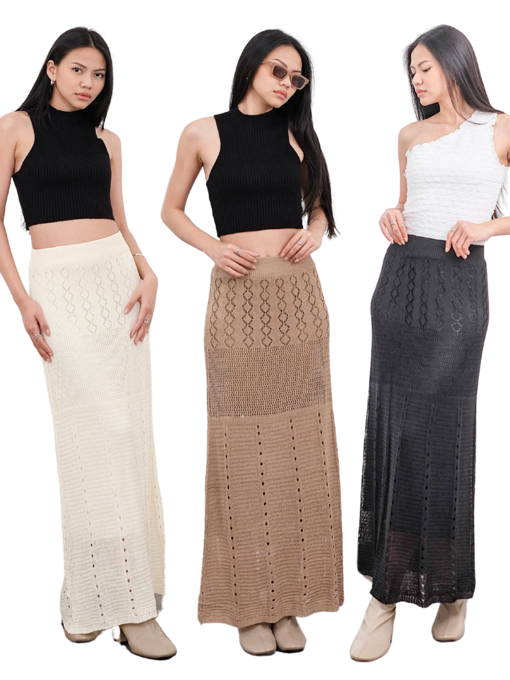 Jual CWJ YARA LONG SKIRT / Rok Wanita / Rok Rajut / Knit Skirt / Rok ...