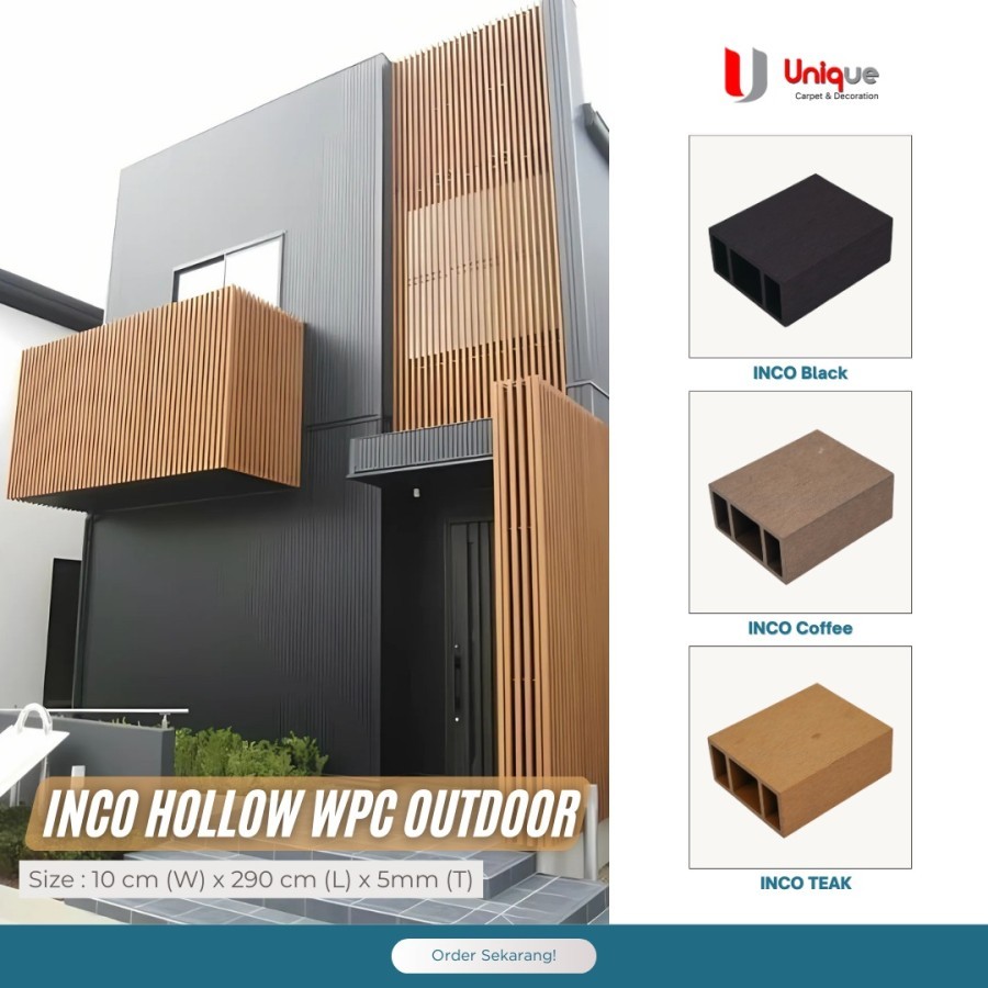 Jual INCO WPC Hollow Outdoor / Hollow Partisi Fasad Outdoor / Kisi Kisi ...