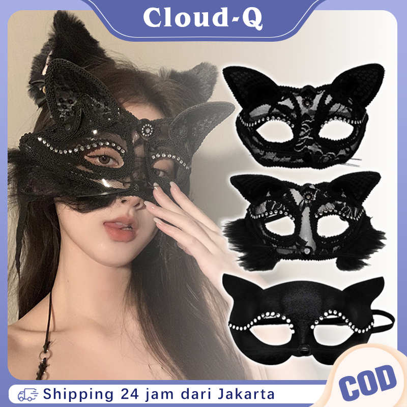 Jual topeng kucing Topeng Wanita Dewasa Seksi Renda Cat Mask Topeng ...