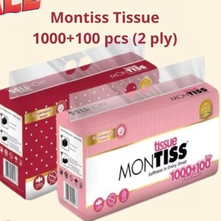 Jual Tisu Montiss 1000 sheets + Extra 100 sheets 1kg Tisu wajah |Tisu ...