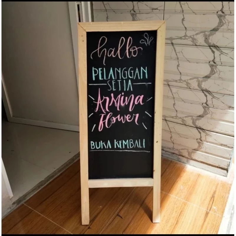 Jual Papan tulis Blackboard with single stand 80X40 cm Papan Menu Cafe ...