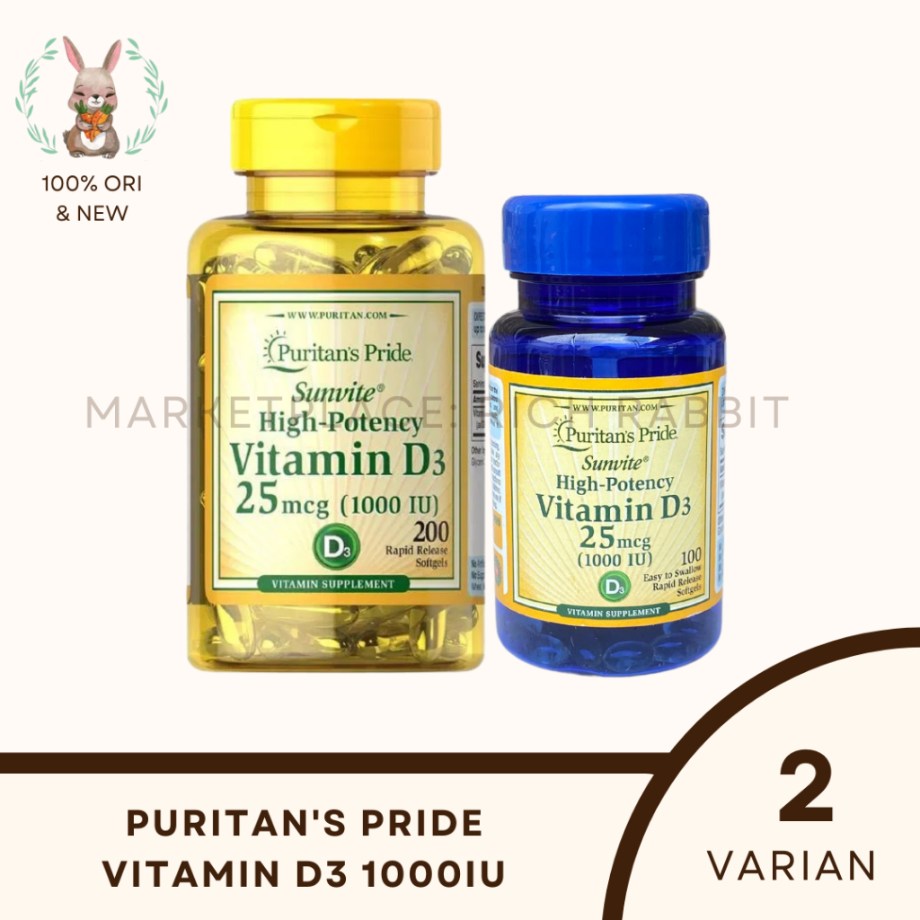 Jual Puritan's Pride High Potency Vitamin D3 1000iu Immune Booster Imunitas | Shopee Indonesia