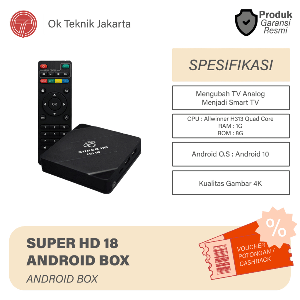 Jual Android Tv Box Super HD 18 / STB Android 4K / Set Top Box Android ...
