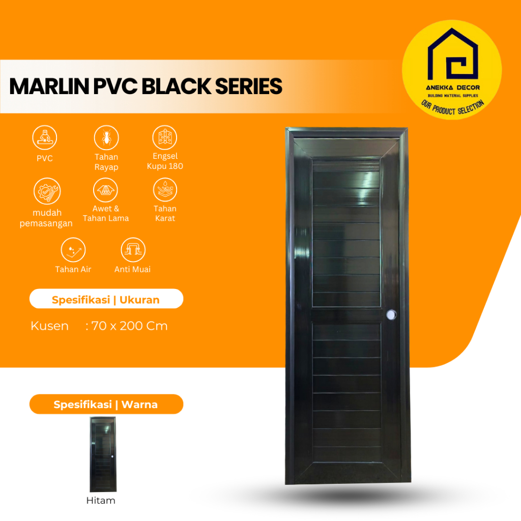 Jual MARLIN PLATINUM Pintu Kamar Mandi PVC Type Full Panel | Pintu WC ...
