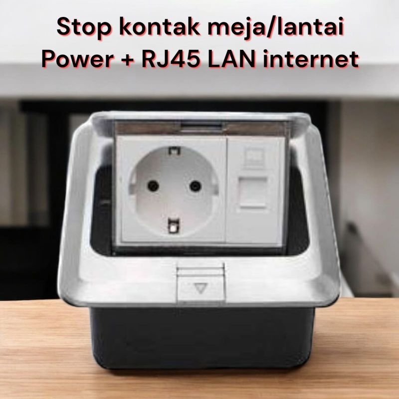 Jual floor socket deskripsi socket power + rj45 lan dudukan soket stop ...