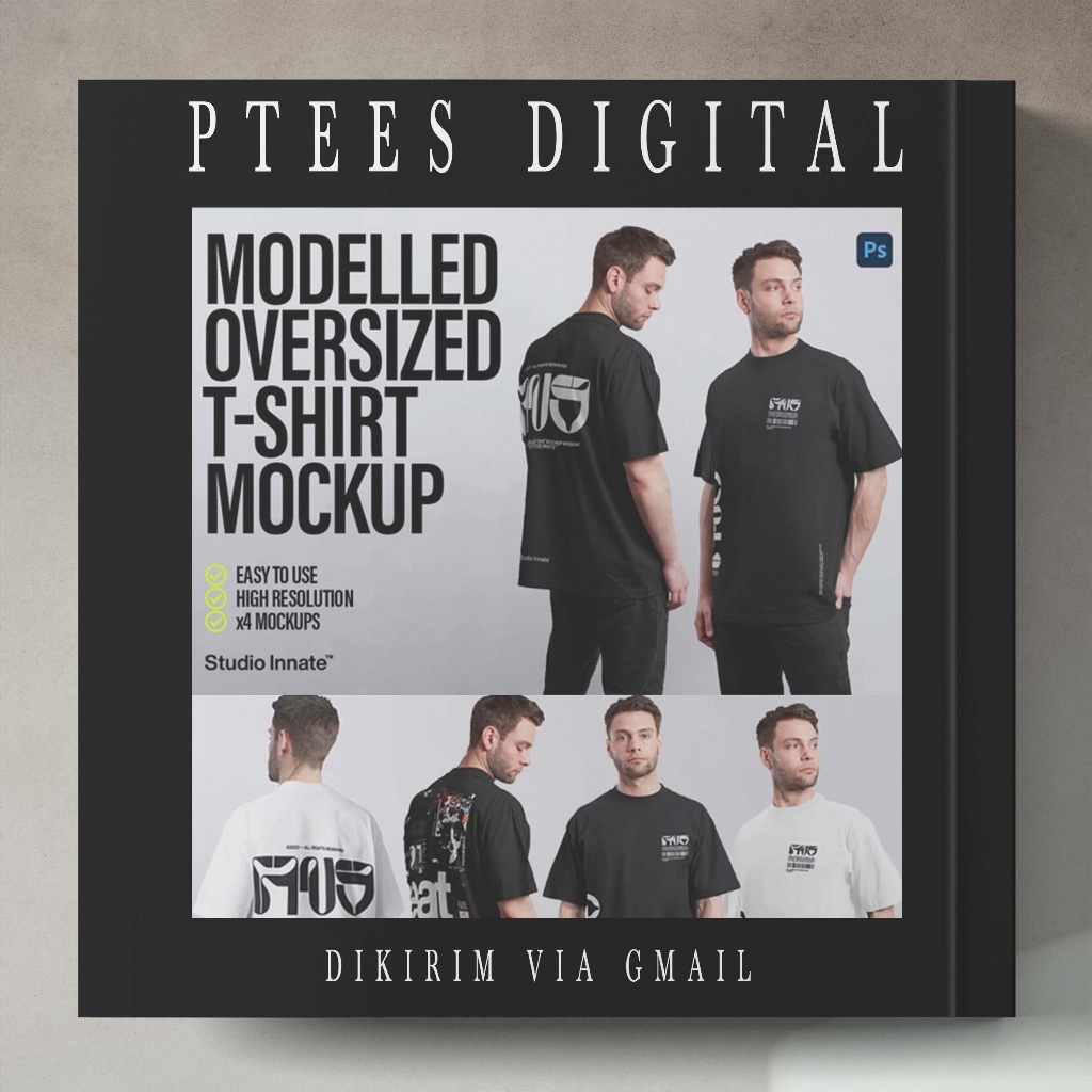 Jual PD0712 - Studio Innate - Modelled Oversized T-Shirt Mockup - PSD ...