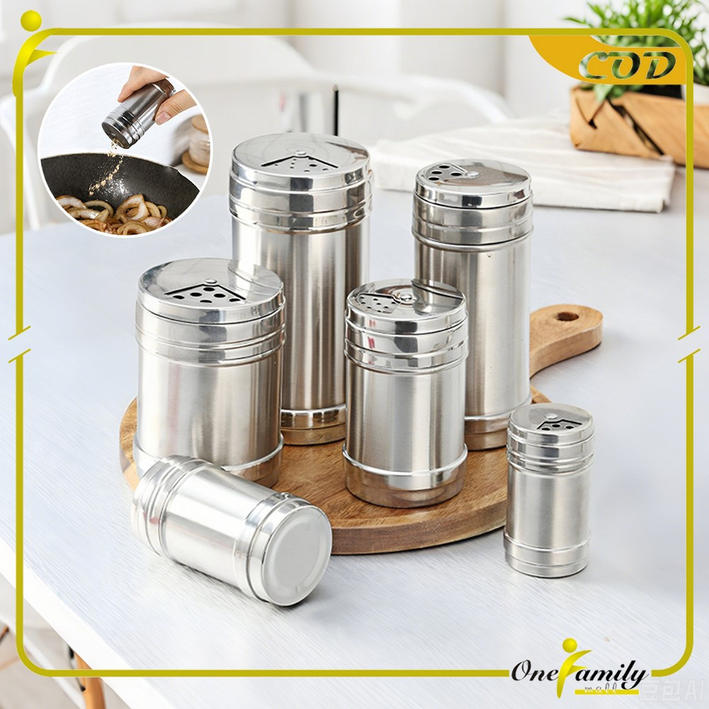 Jual ONE-C1265 Tempat Bumbu Dapur Stainless Tutup Putar Serbaguna ...