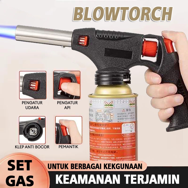 Jual SET PLUS GAS Portable Kepala Gas Torch BBQ Blow Torch Flame Gun ...