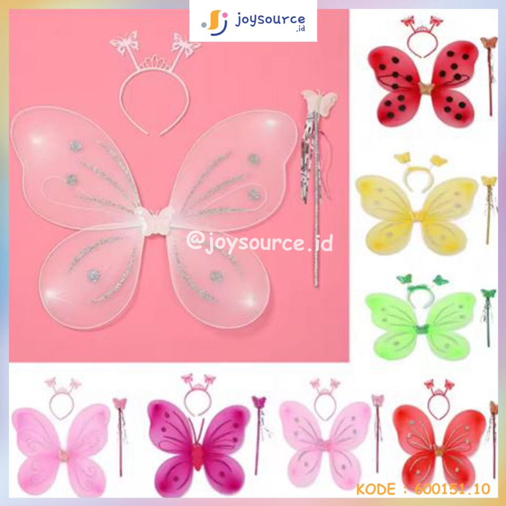 Jual MAINAN AKSESORIS SET SAYAP PERI KUPU KUPU BANDO TONGKAT NON LED ...