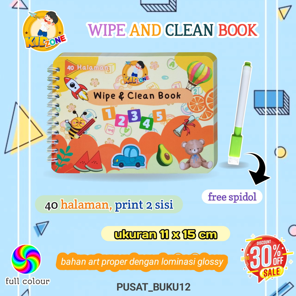 Jual KIDZONE - WIPE AND CLEAN BOOK - ANGKA 123 Activity Book Buku Anak ...