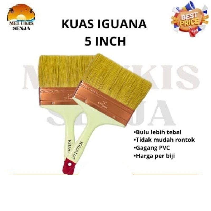 Jual KUAS IGUANA 5 INCH /KUAS CAT/KUAS GAGANG KAYU | Shopee Indonesia