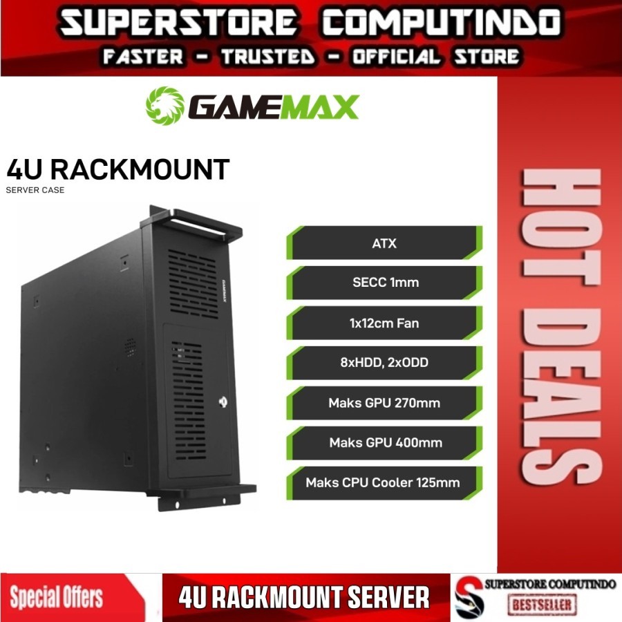 Jual Casing GameMax 4U Rackmount Server 4U Industrial ATX PC Case ...