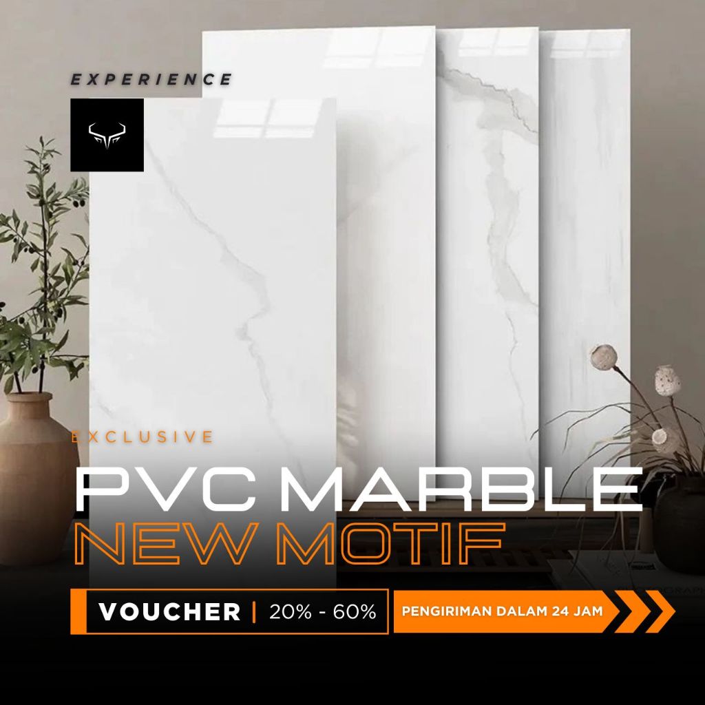 Jual EX Wallpaper Dinding 30cm x 60cm x 0,3cm Vinyl Marble Dekorasi ...