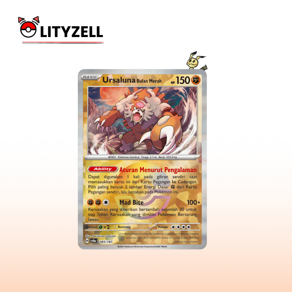 Jual 085/187 Pokeball Pokemon TCG Indonesia Ursaluna Bulan Merah SV8a | Shopee Indonesia
