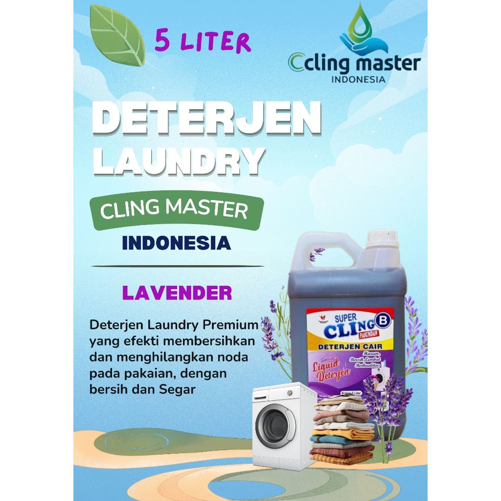 Jual Deterjen Laundry Aroma Lavender Detergent Liquid Super Cling 5 ...
