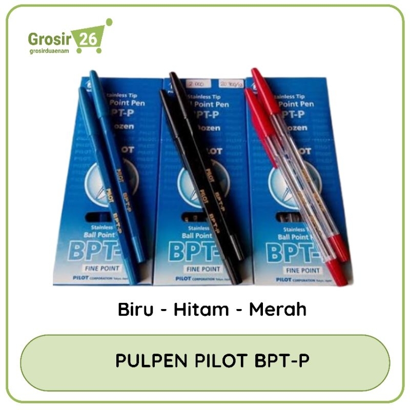 Jual (1 box) pulpen / bolpen / pena / pen pilot bpt-p hitam | biru ...