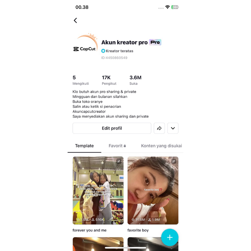 Jual akun kreator pro sharing | Shopee Indonesia