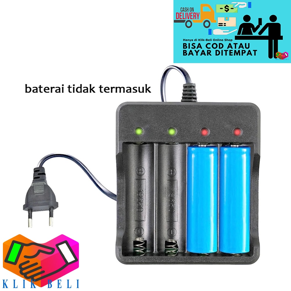 Jual Charger Baterai 4 Slot Colok Kabel 18650 Rechargeable Cas Ulang ...