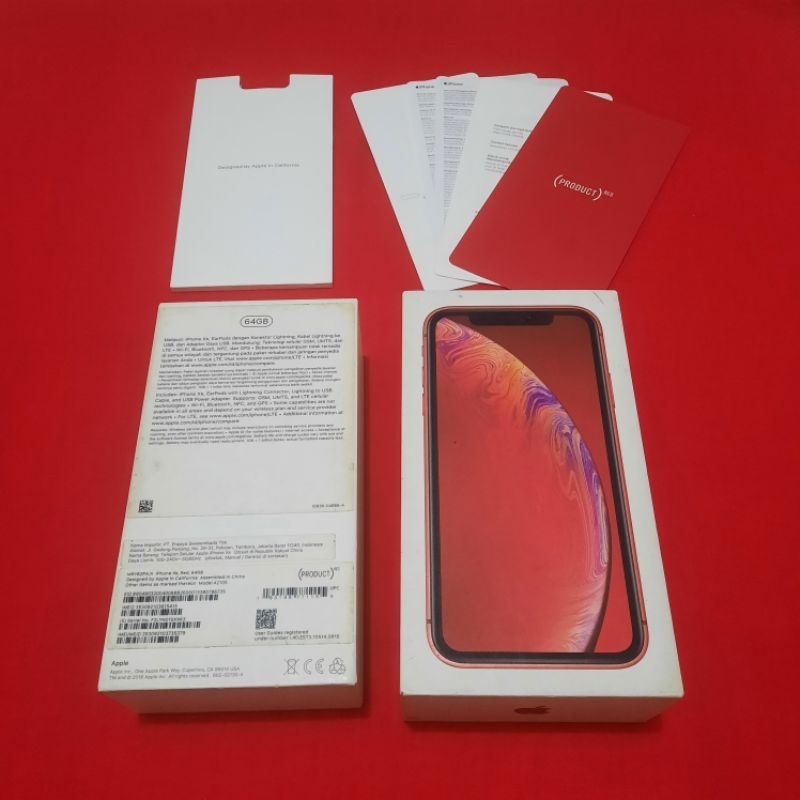 Jual dus box iphone xr red original copotan digimap lengkap manual book ...