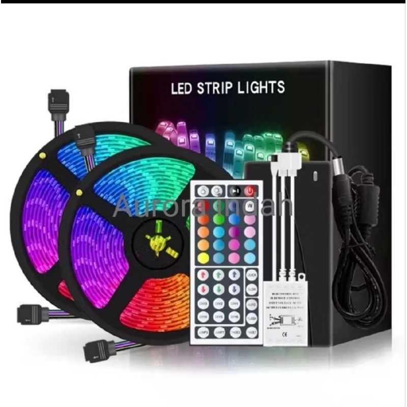 Jual PAKET LAMPU LED RGB STRIP 5050 3528 2835 RGB5M 10M IP44 IP33 RGB REMOTE LAMPU HIAS WARNA ...