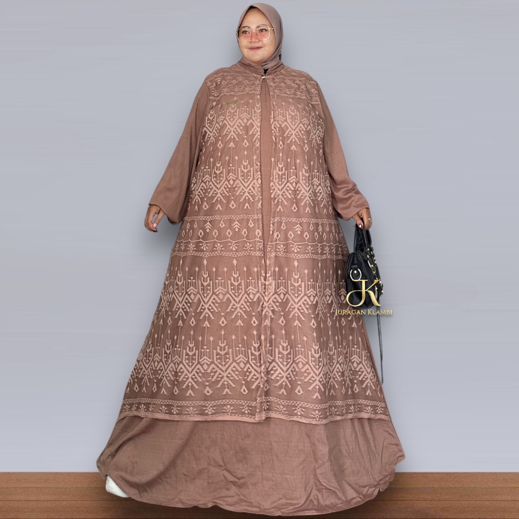 Jual Gamis Brukat Tille Pololinen Jumbo LD 130 140 150 BB 80-150KG| Juragan Klambi Muslim Wanita ...