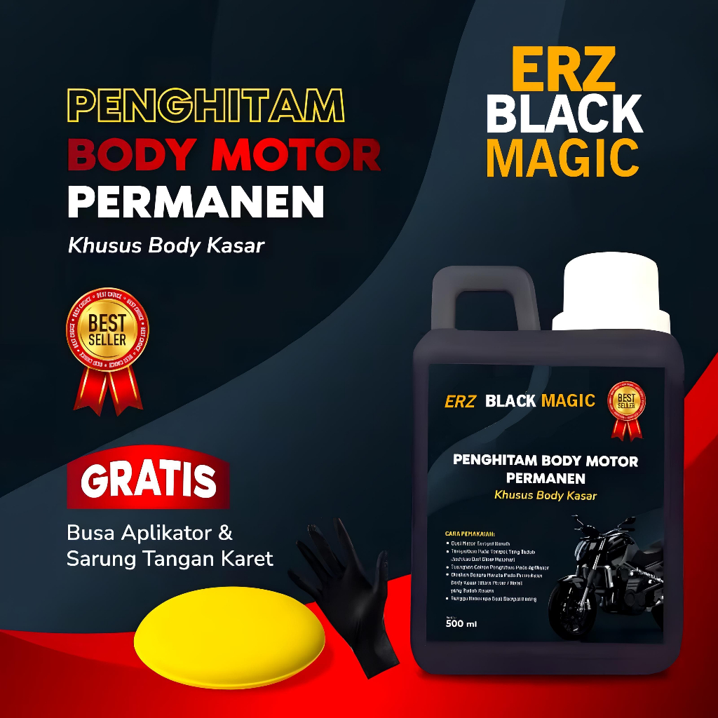 Jual BLACK MAGIC PENGHITAM BODY MOTOR 500 ML FREE SPON SARUNG TANGAN ...