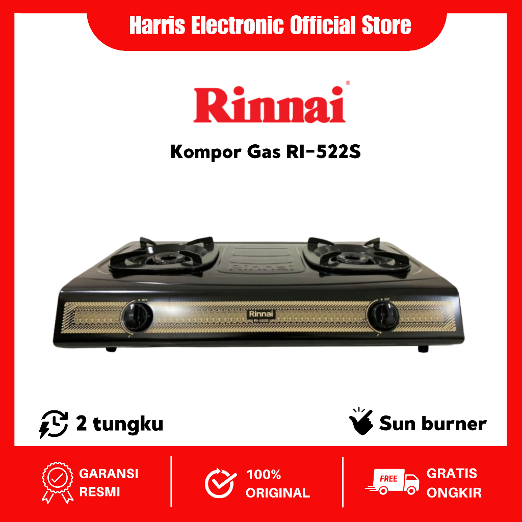 Jual Rinnai Kompor Gas 2 Tungku RI 522S / 522S | Shopee Indonesia
