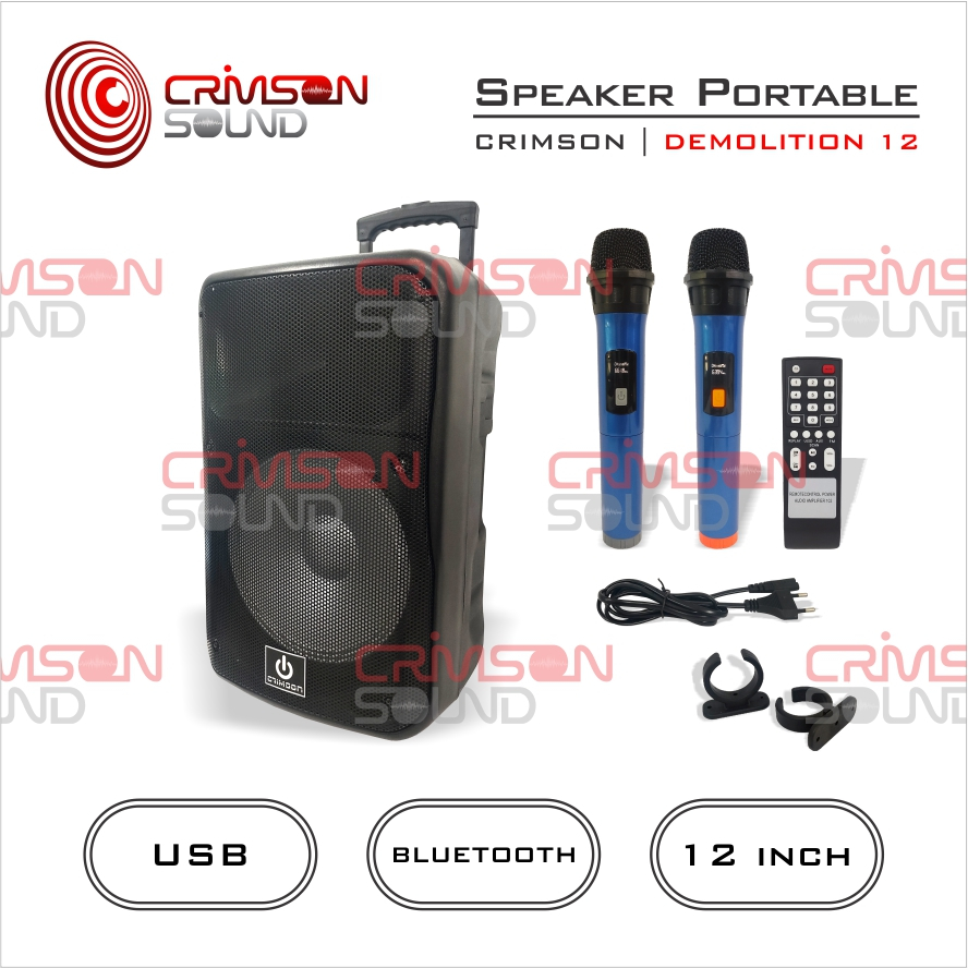Jual SPEAKER PORTABLE 12 Inch 150 WATT CRIMSON CR- 12 DEMOLITION ...