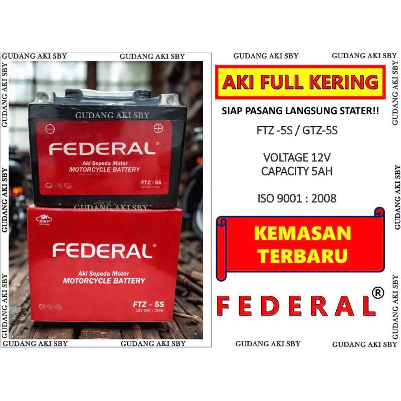 Jual Aki Motor FEDERAL Honda Beat Vario 110 Scoopy Supra X 125 Revo Spacy Mega Pro Verza CRF ...