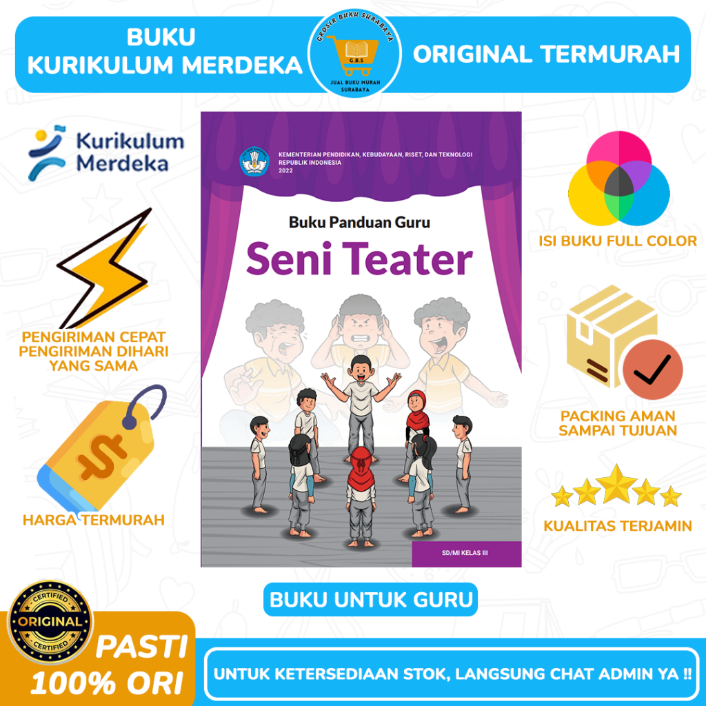 Jual Buku Panduan Guru Seni Teater Kelas 3 SD - Buku Paket Kumer - Kurikulum Merdeka | Shopee ...