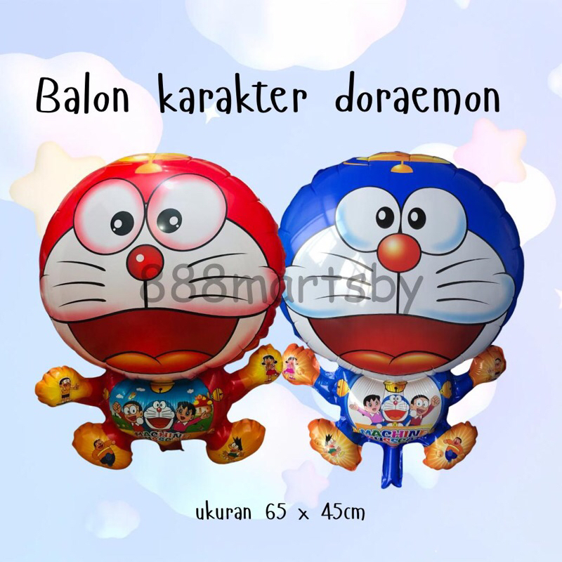 Jual balon karakter doraemon biru / balon gas doraemon biru | Shopee ...