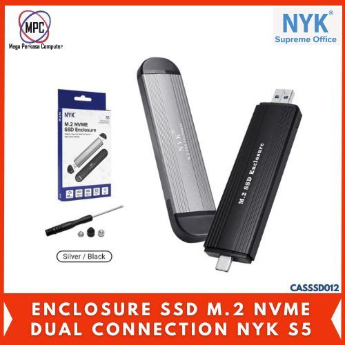 Jual Enclosure SSD Case SSD M2 NVME External Dual Connection USB Type C ...