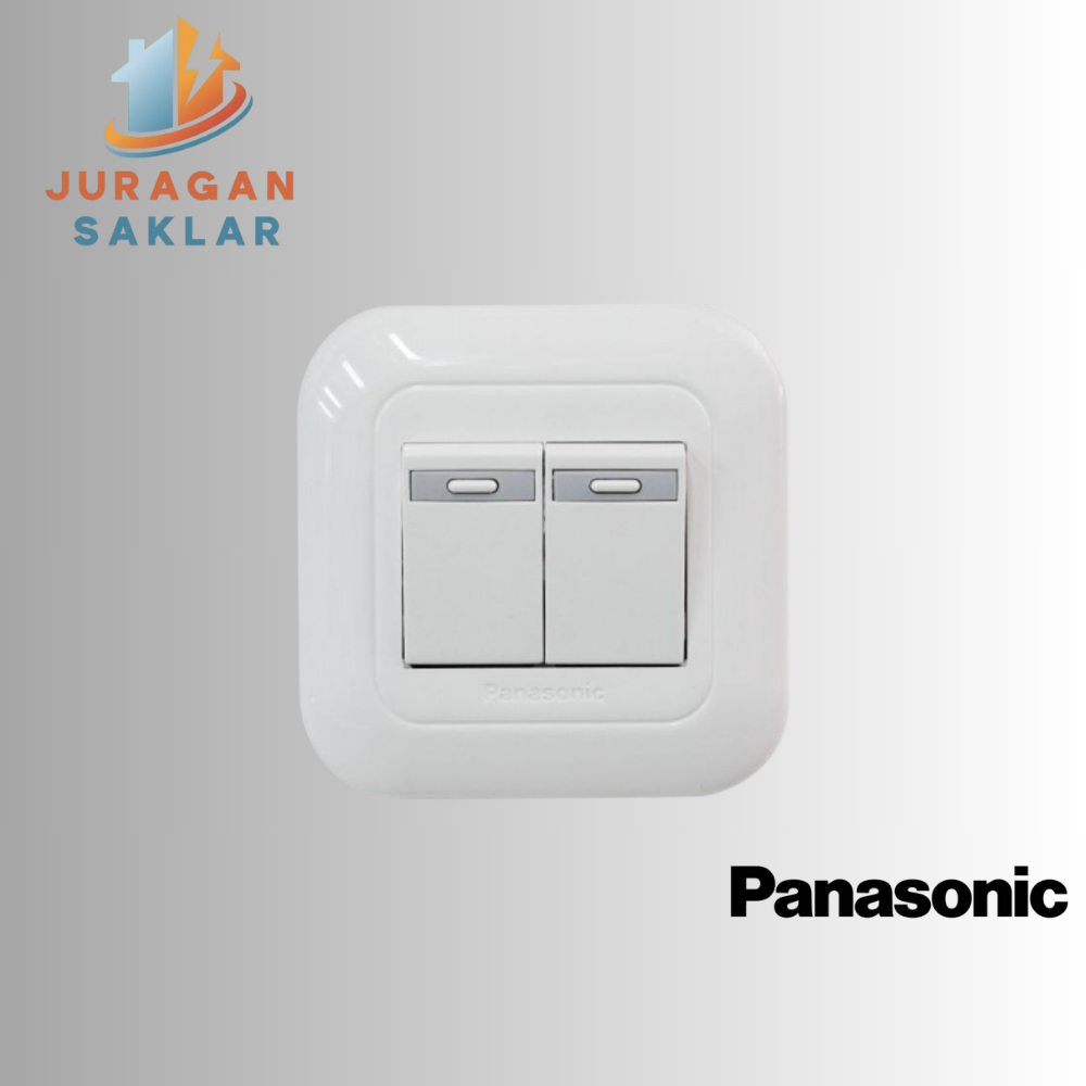 Jual PANASONIC SAKLAR SERI GANDA DOUBLE 2 TOMBOL PUTIH WHITE WEJ ...