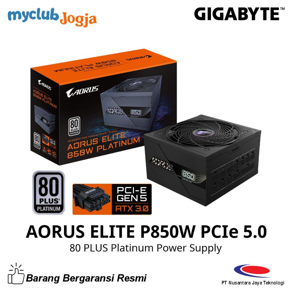 Jual PSU GIGABYTE AORUS ELITE P850W Power Supply 850 Watt 80+ Platinum ...