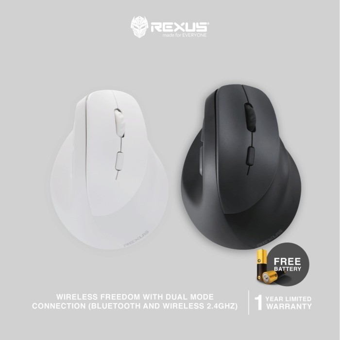 Jual Rexus Clif QV-260 QV260 Vertical Gaming Mouse Wireless Dual-Mode ...