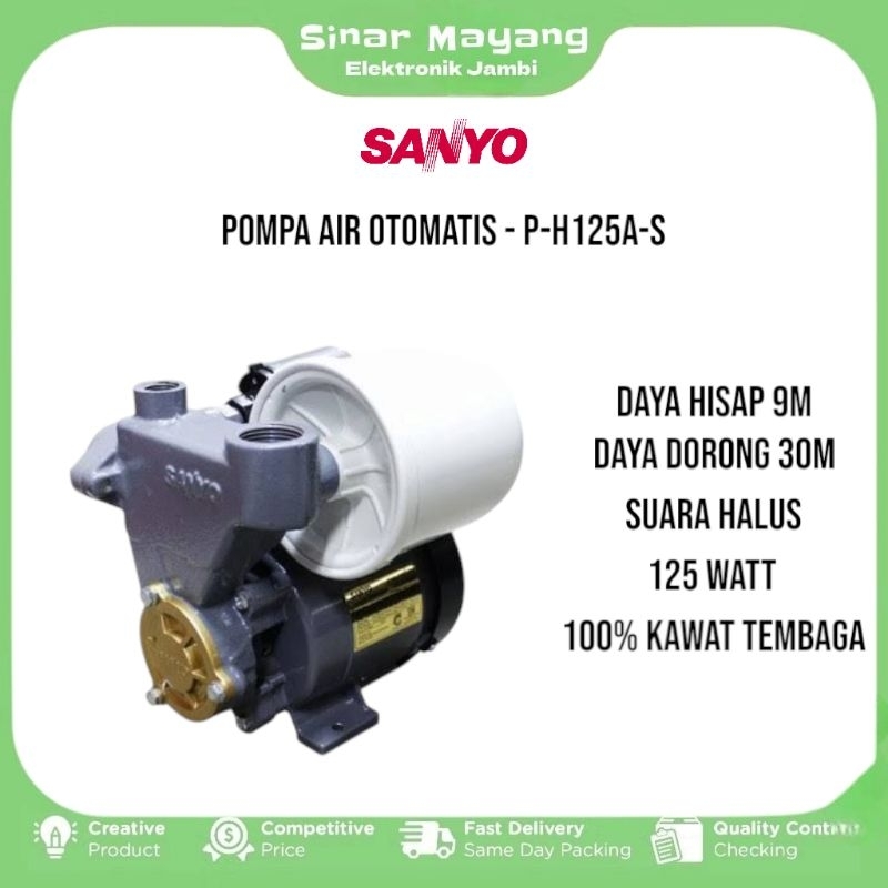Jual Pompa Air SANYO P-H125A-S/ Pompa Air Otomatis SANYO/ Garansi Resmi SANYO | Shopee Indonesia