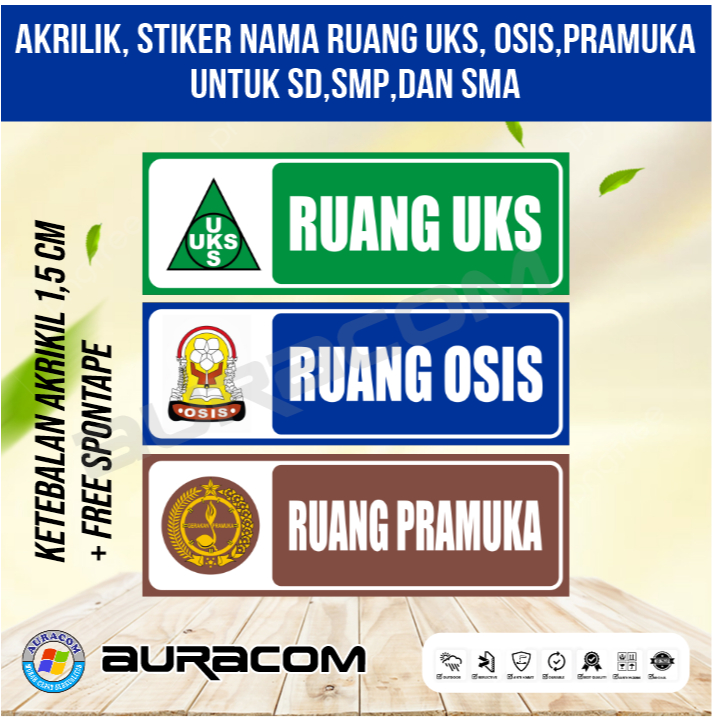 Jual AKRILIK, STIKER NAMA RUANG UKS, OSIS,PRAMUKA UNTUK SD,SMP, DAN SMA ...
