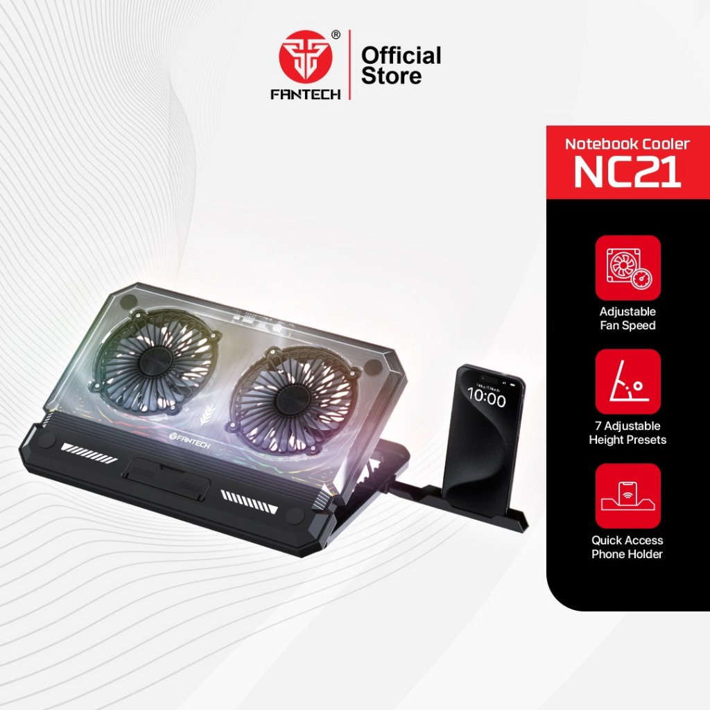 Jual Fantech Notebook Fan Cooler NC21 Notebook Stand Laptop RGB Kipas ...