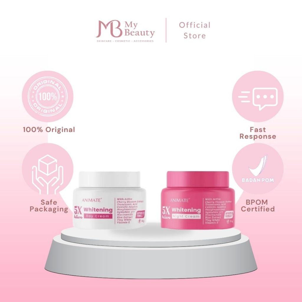 Jual Bundling Animate 5x Active Whitening Day Cream & Night Cream ...