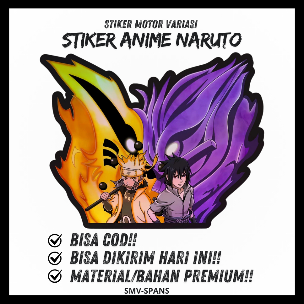 Jual STIKER NARUTO X SASUKE STICKER KURAMA X SUSANOO STIKER HELM MOTOR ...
